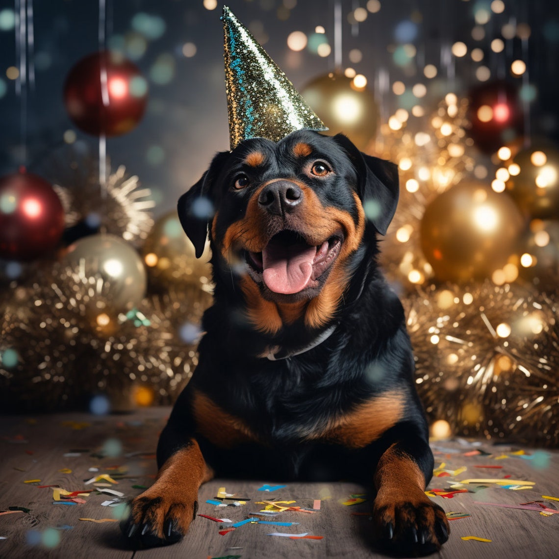 475 New Year's Eve Dog PNG Bundle, Premium Party Puppy Art, Happy New ...