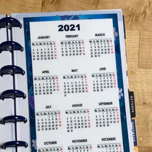 DASHBOARD Yearly Calendar 2021-2022 for Use With MINI Happy Planner - Etsy