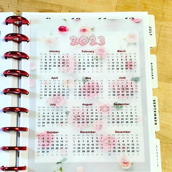 2024 Yearly Calendar Dashboard for Classic Happy Planner - Etsy