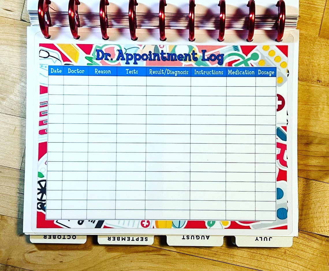 DASHBOARD Dr Doctor Appointment Log Tracker for Use With - Etsy