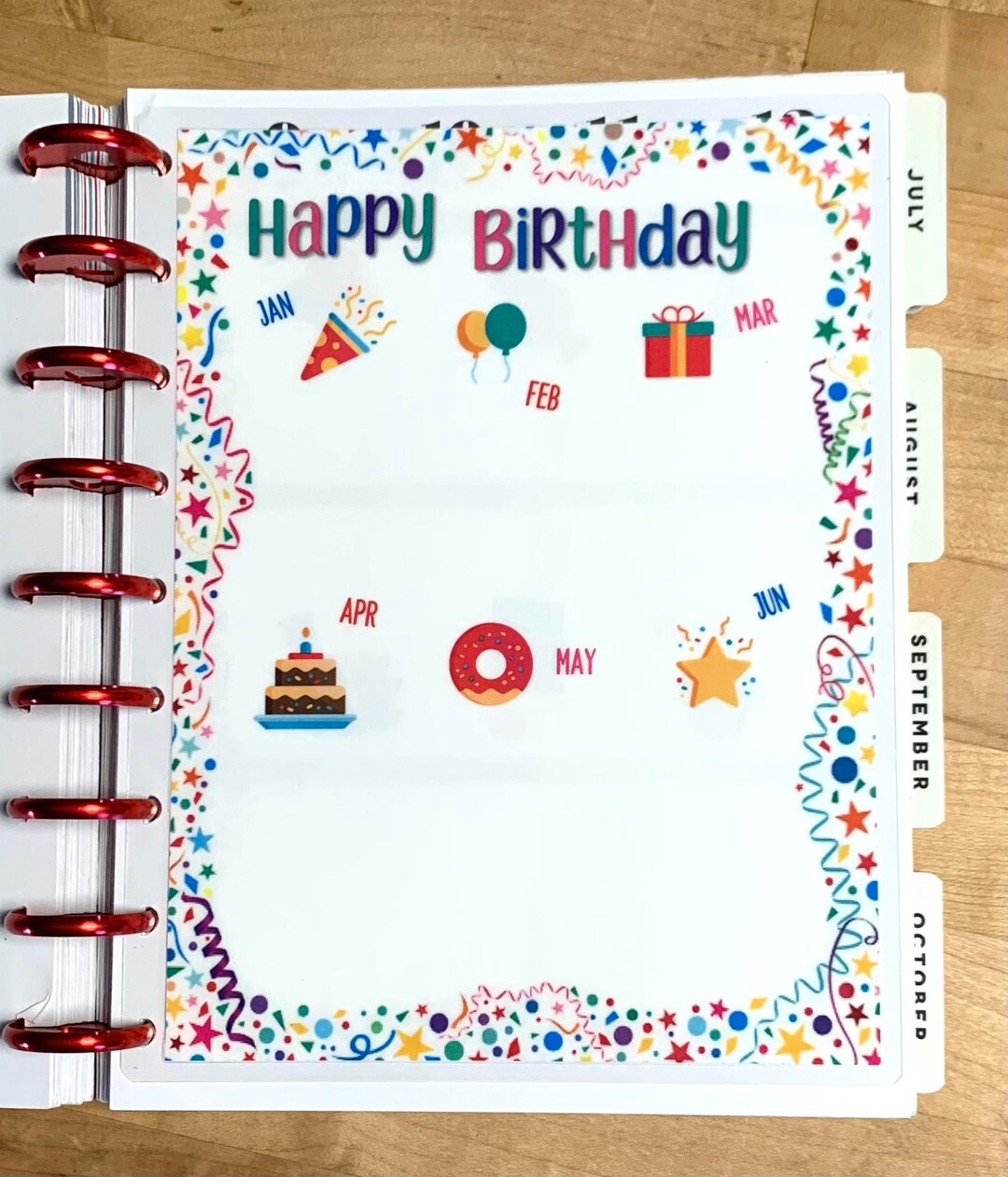DASHBOARD - Happy Birthday Tracker 4 Use W Classic/minihappy Planner ...