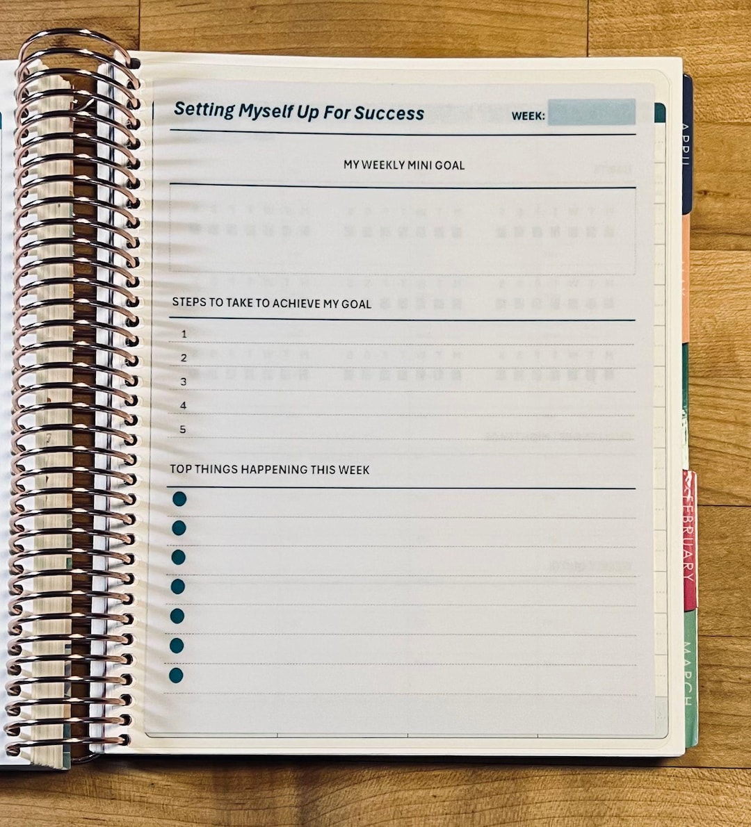 DASHBOARD - Weekly Success Goals Habits for Use With Classic Happy ...