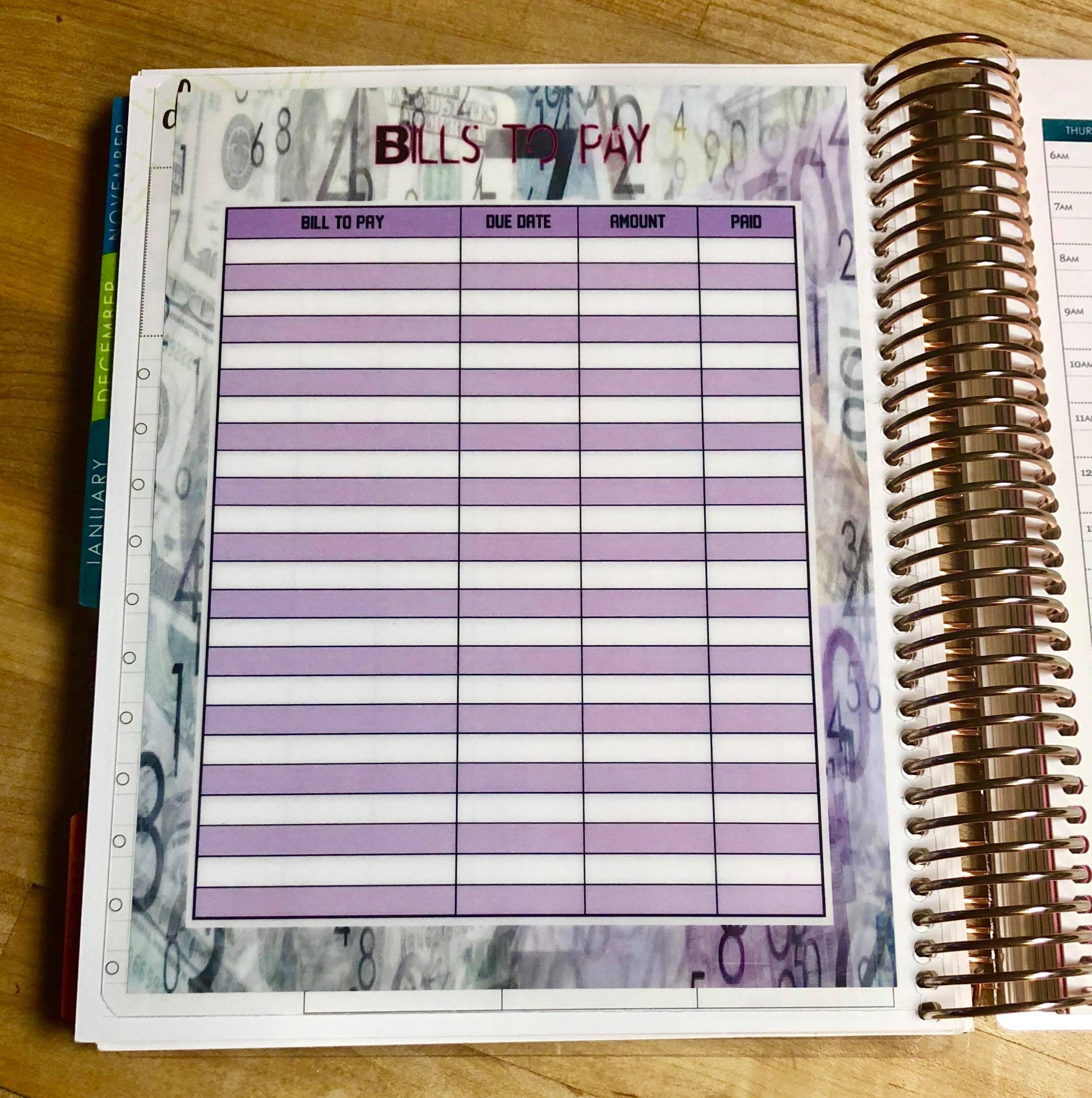 Paper & Party Supplies Happy Planner,A5 Filofax or Heidi Swapp Checkbook Register for use with ...