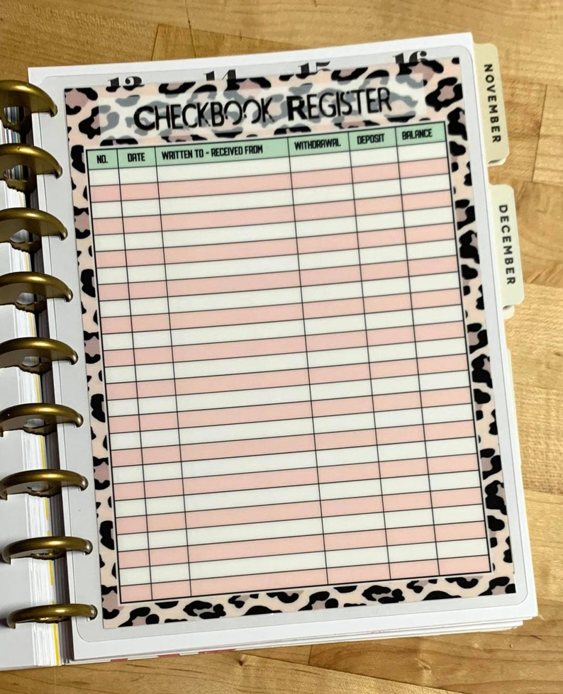 DASHBOARD Checkbook Register and Bills to Pay for Use With - Etsy