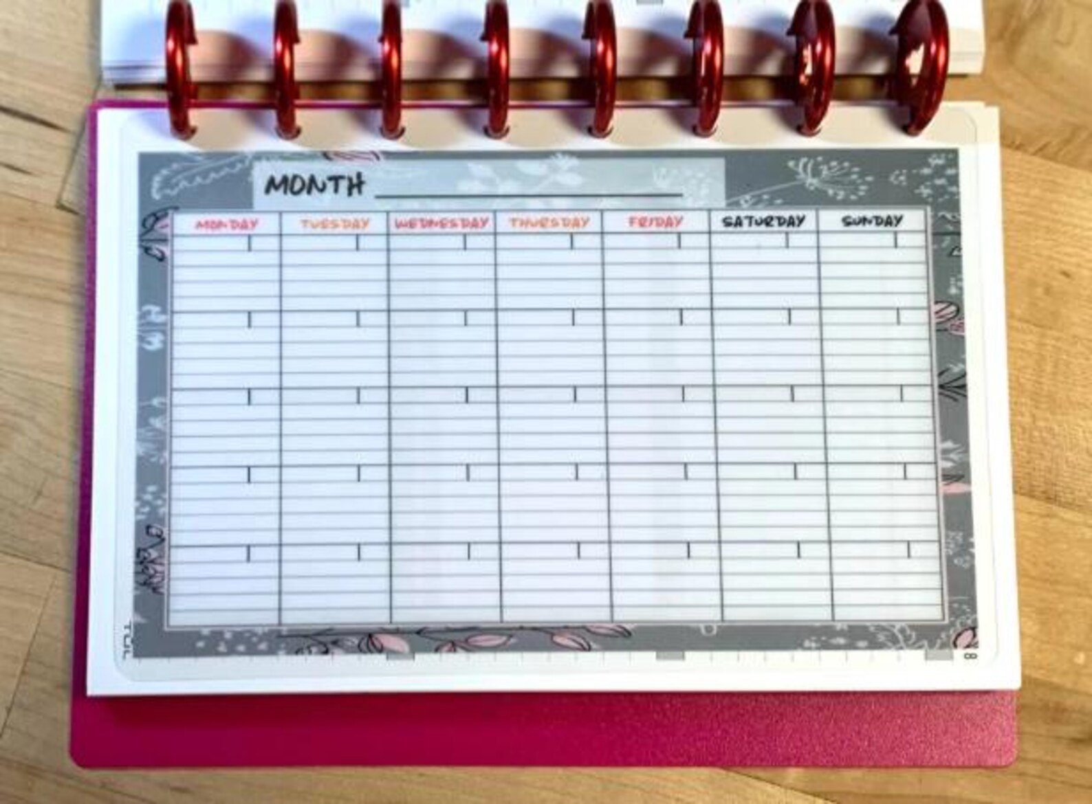 DASHBOARD Lined Month Calendar Undated 4 Use W Classic/minihappy ...
