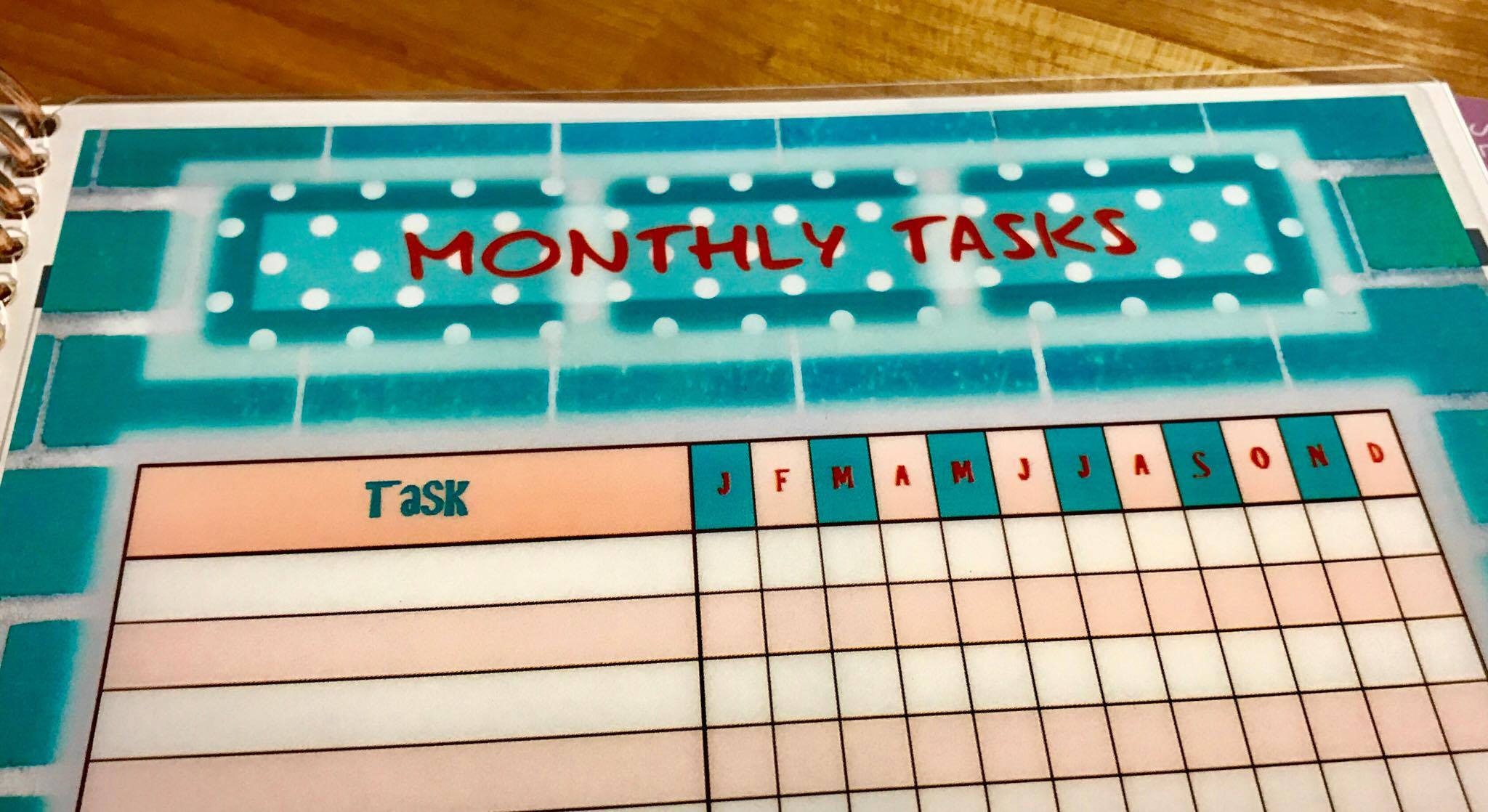 DASHBOARD Monthly Tasks or Rare Tasks for Use With Classic | Etsy