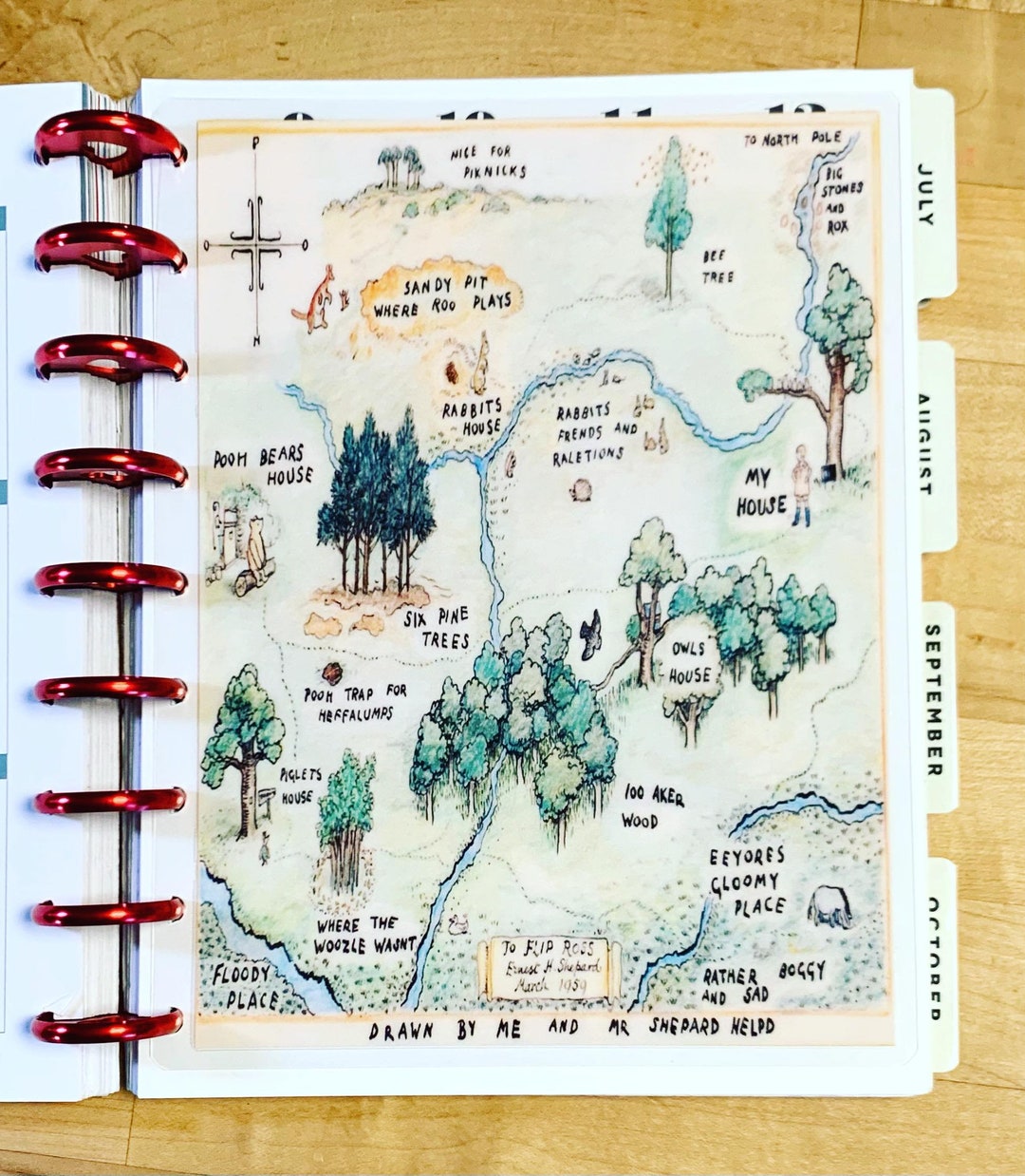 DASHBOARD *winnie the Pooh Wood Map* for Use With Classic Happy Planner ...