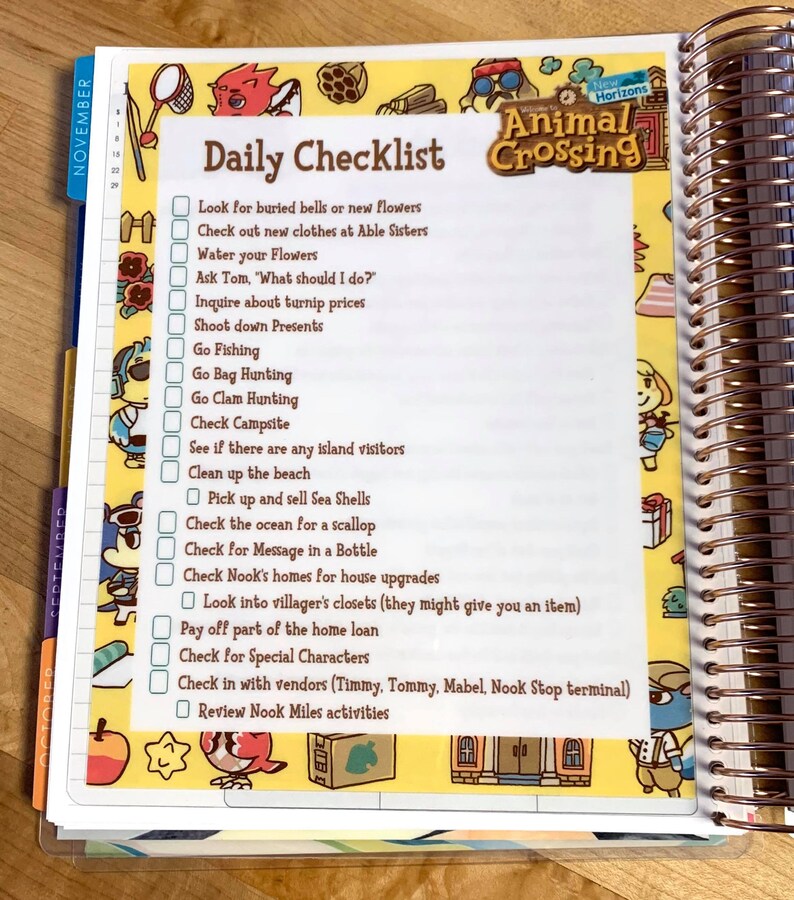 DASHBOARD Animal Crossing Daily Checklist for Use With - Etsy