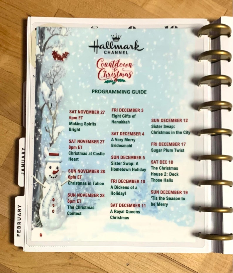 DASHBOARD Hallmark Countdown to Christmas Movie List 2021 for | Etsy