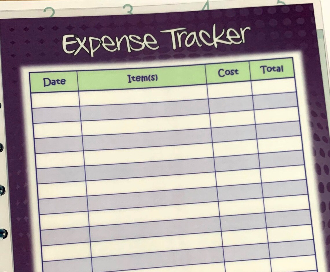 DASHBOARD Expense Tracker for Use With BIG Happy Planner - Etsy