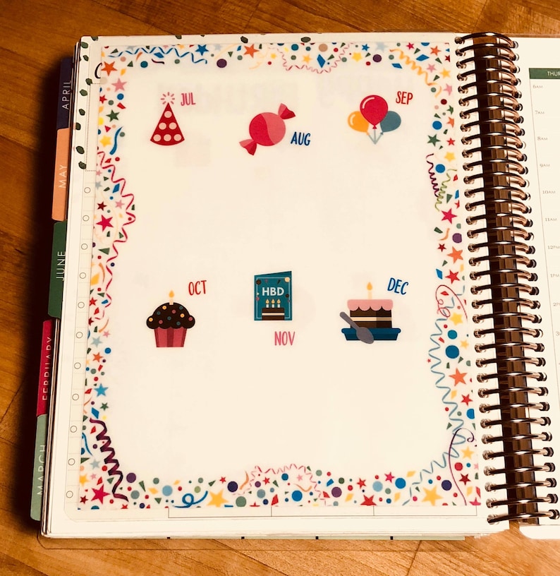 DASHBOARD Happy Birthday Tracker for Use With Classic Happy | Etsy