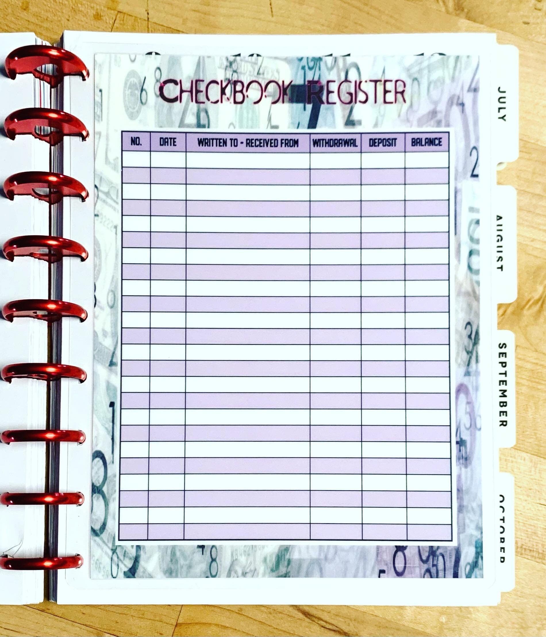 DASHBOARD - Checkbook Register and Bills to Pay 4 Use W Classic/minihappy Planner/tul/erin ...