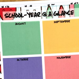 DASHBOARD School Year at a Glance Important Dates for use with | Etsy