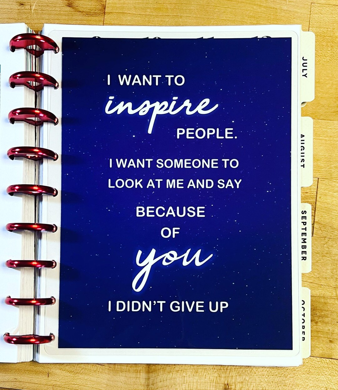 DASHBOARD Inspirational Quote for Use With Classic Happy Planner OR ...