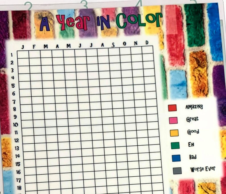 DASHBOARD Year in Color Mood Tracker Pixels for Use With BIG | Etsy