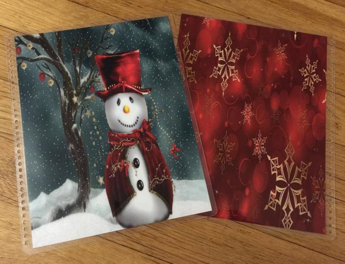 Front and Back Cover Set Red Top Hat Snowman Christmas Holiday - Etsy