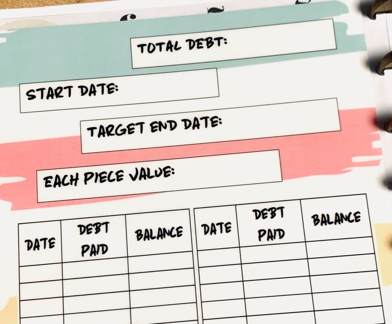 DASHBOARD Debtris Money Saving 'out of Debt' Tracker | Etsy