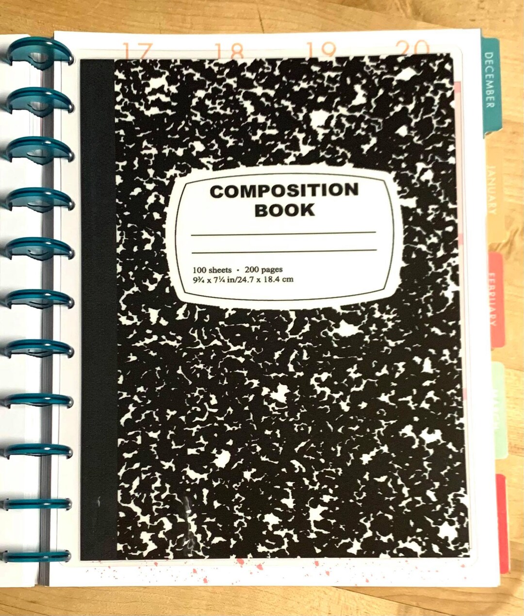 DASHBOARD Composition Book for Use With BIG Happy Planner (double Sided ...