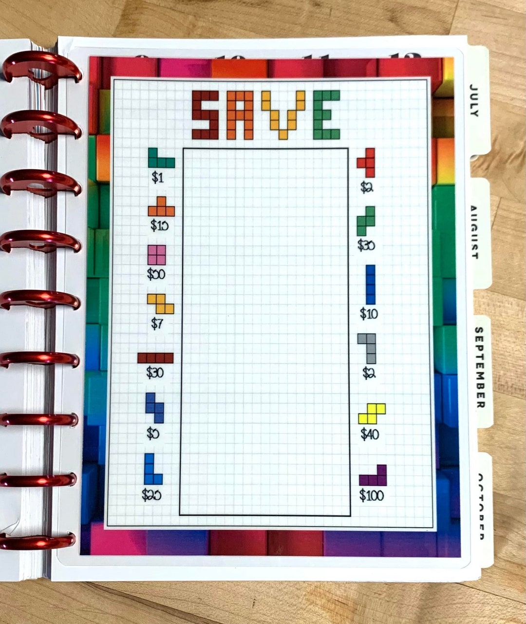 DASHBOARD Tetris Savings Tracker Money Save for Use With Classic Happy ...