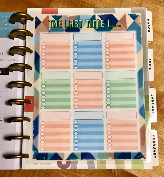 DASHBOARD The Last Time I Schedule Keeper for use with Erin | Etsy