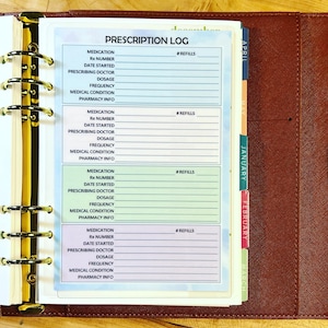 DASHBOARD - Prescription Medication Rx Log 4 Use W Classic/minihappy ...