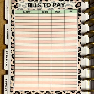 DASHBOARD Checkbook Register and Bills to Pay for Use With - Etsy