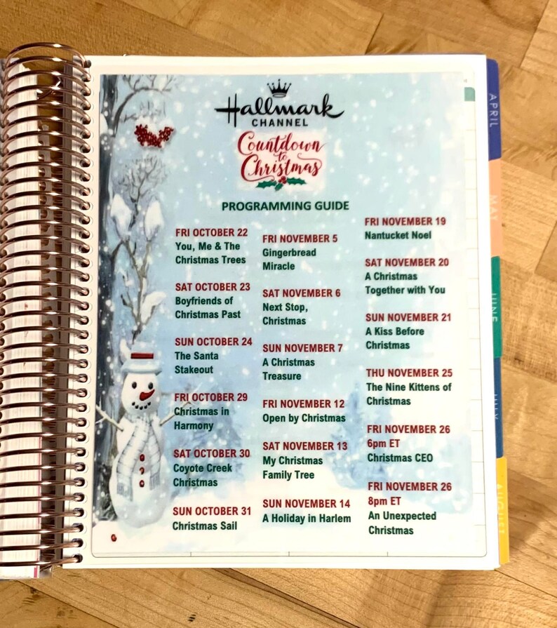 DASHBOARD Hallmark Countdown to Christmas Movie List 2021 for | Etsy
