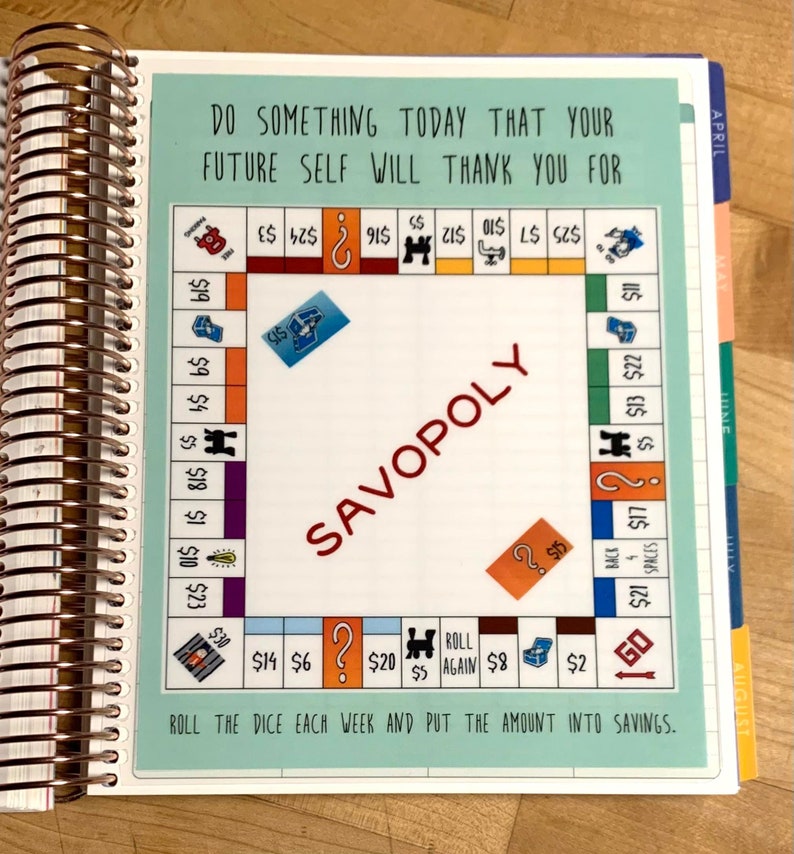 DASHBOARD Savopoly Money Savings 4 Use W Classic/minihappy Planner/tul ...