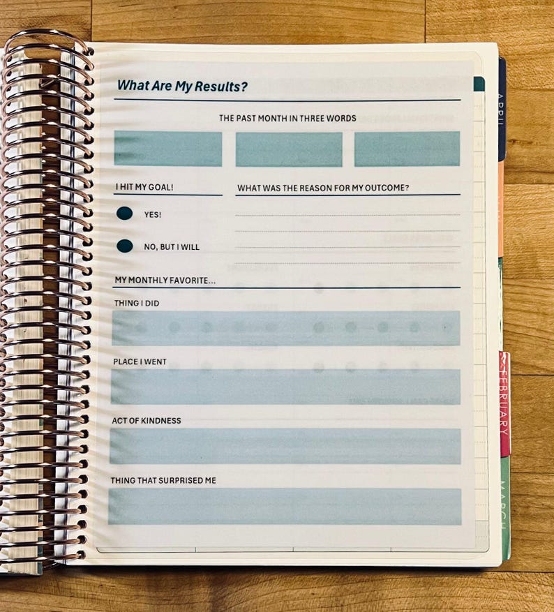 DASHBOARD Monthly Outcome/results for Use With Classic Happy Planner OR ...