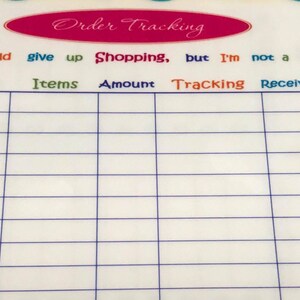 DASHBOARD Shopping Order Tracker for Use With the MINI Happy - Etsy