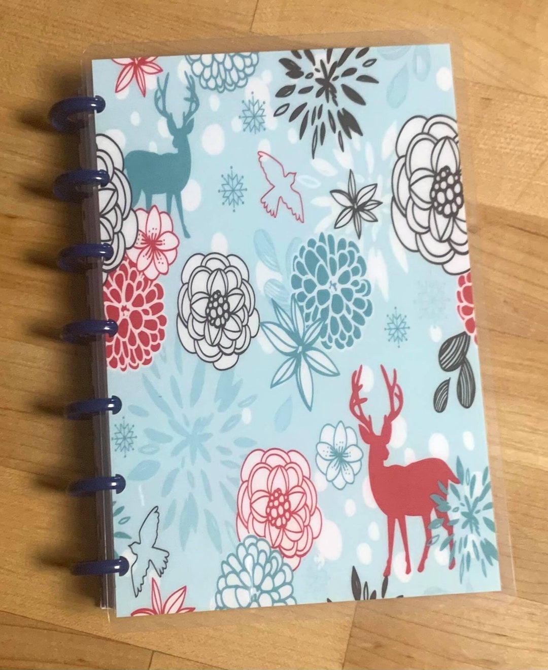 Front and Back Cover Set Christmas Reindeer Flowers Holiday - Etsy