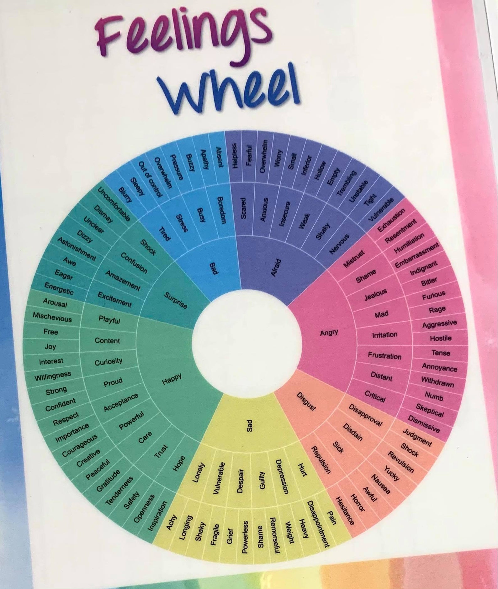 DASHBOARD Feelings Emotions Wheel Tracker for Use With Classic | Etsy