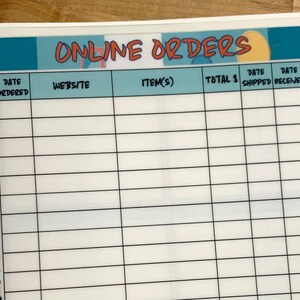 DASHBOARD Online Shopping Order Tracker for use with Erin | Etsy