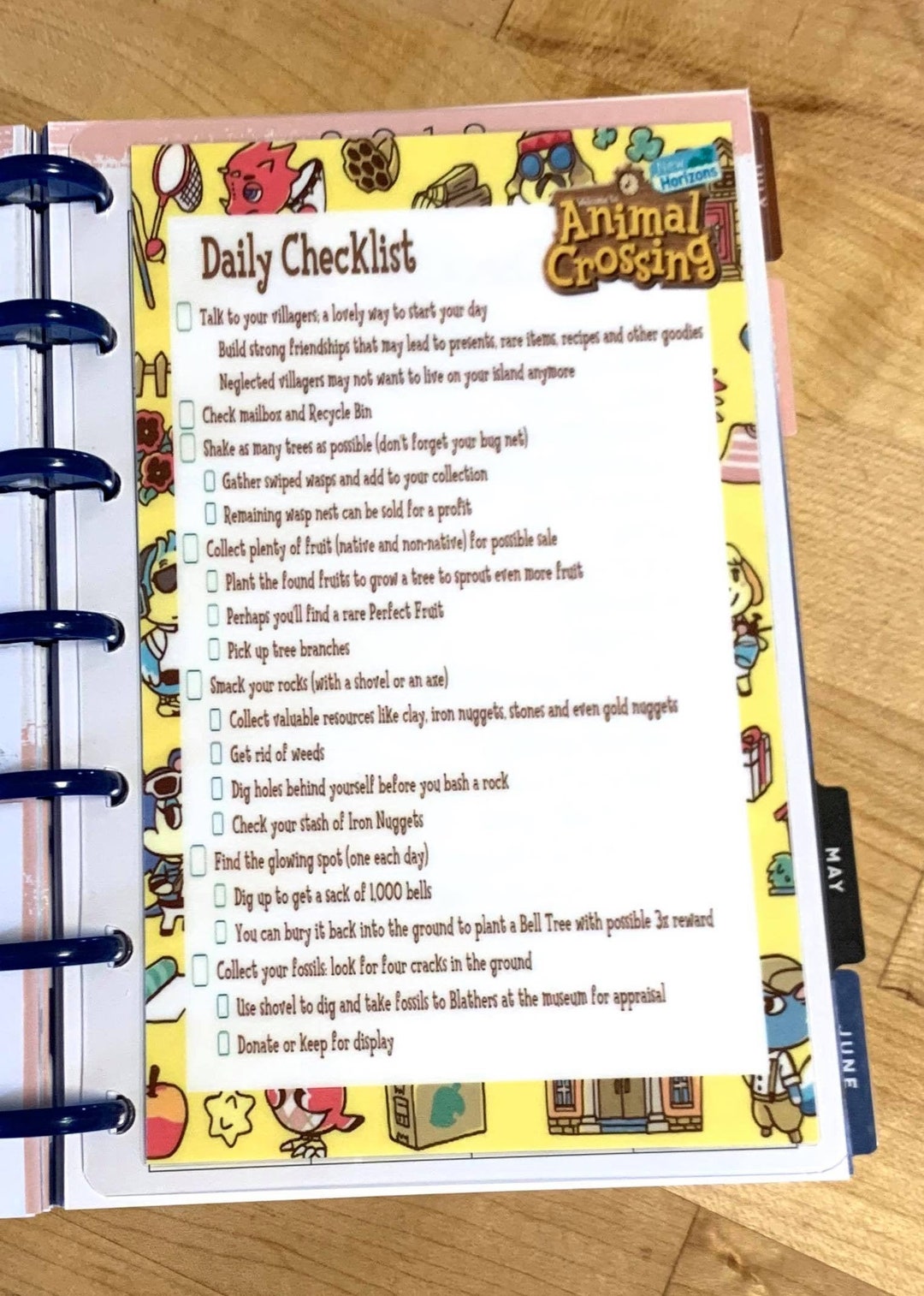 DASHBOARD Animal Crossing Daily Checklist for Use With the MINI Happy ...