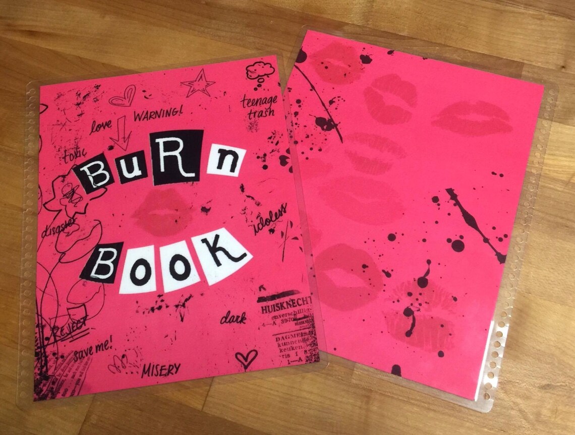 Front and Back Cover Set Mean Girls Inspired burn Book for | Etsy