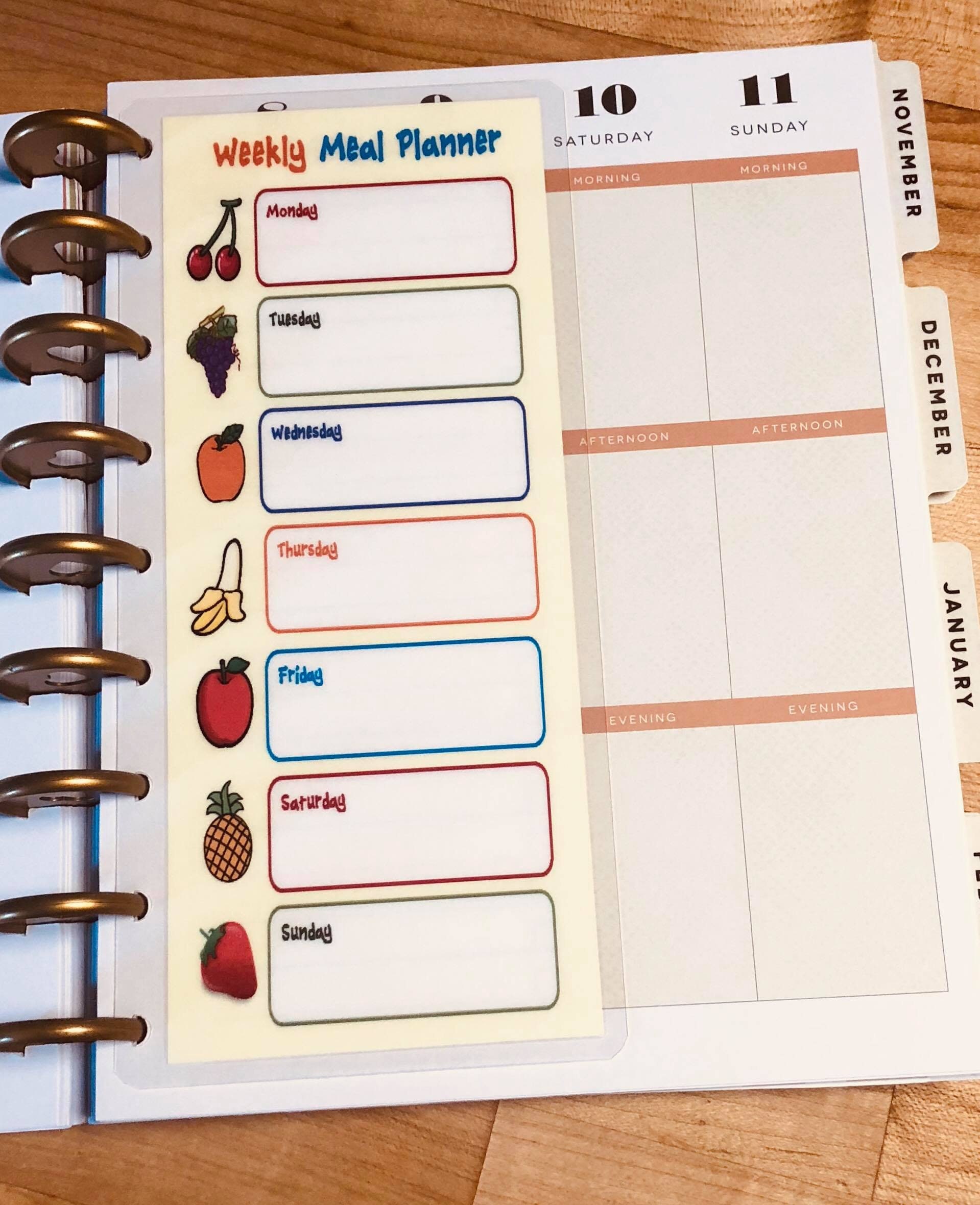DASHBOARD SHORT Weekly Meal Planner for use with Erin | Etsy