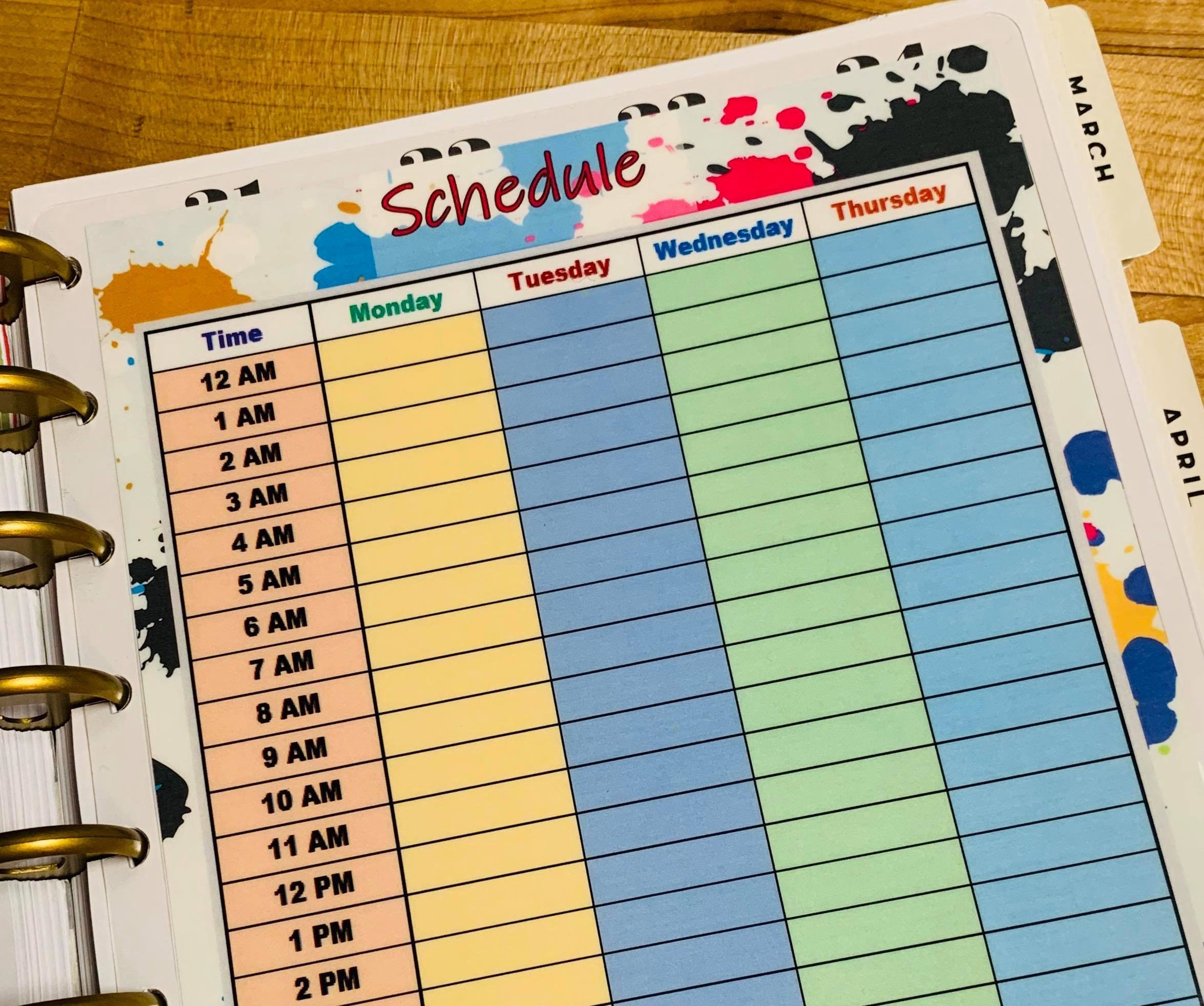Paper Paper & Party Supplies DASHBOARD Schedule Daily Hourly for use ...