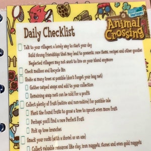 DASHBOARD Animal Crossing Daily Checklist for Use With the MINI Happy ...