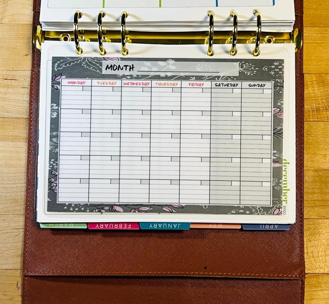 DASHBOARD Lined Month Calendar Undated 4 Use W Classic/minihappy ...