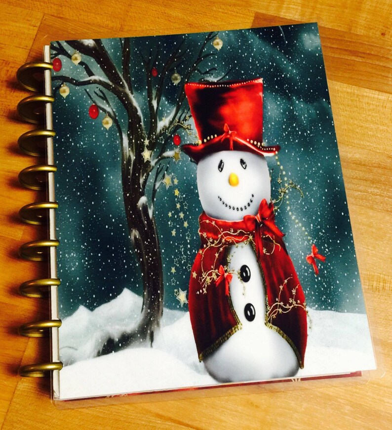 Front and Back Cover Set Red Top Hat Snowman Christmas Holiday | Etsy