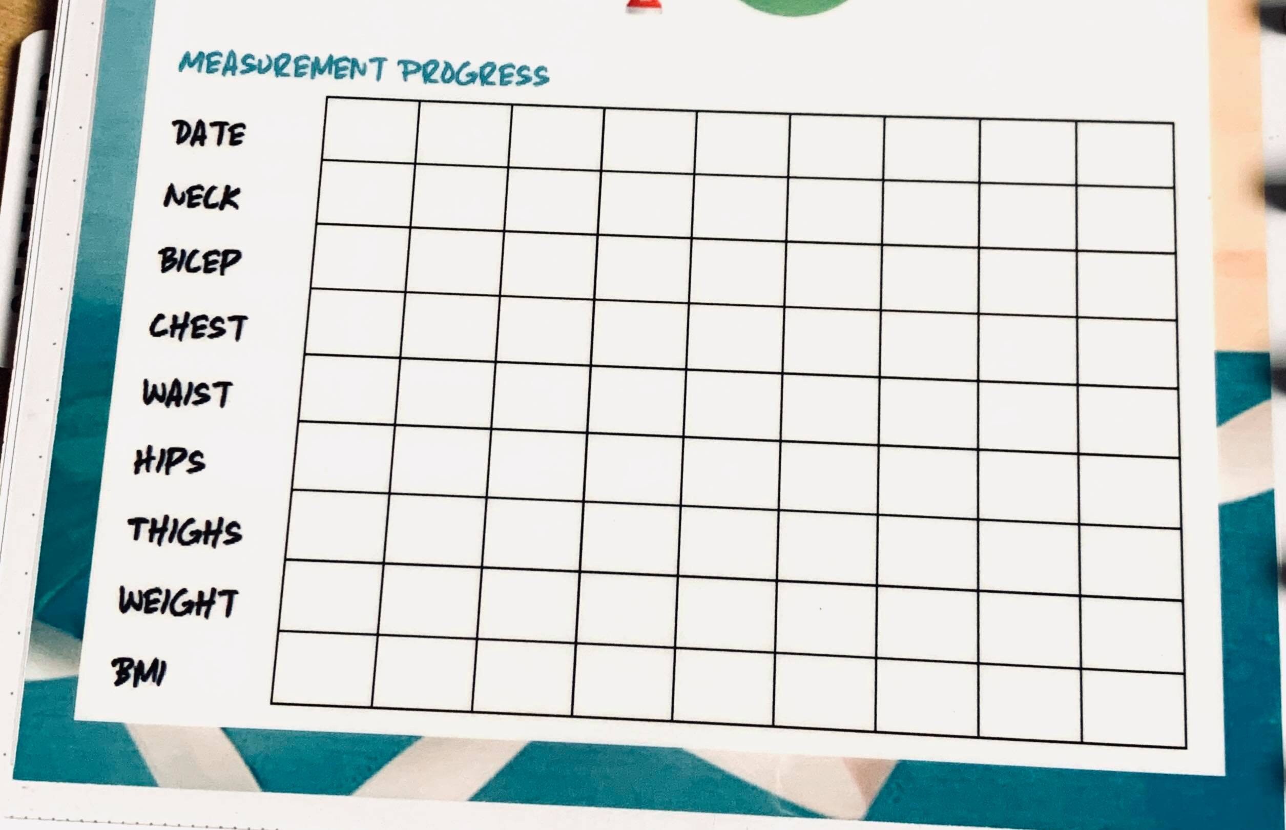 DASHBOARD Gym Fitness Exercise Tracker for use with Erin | Etsy