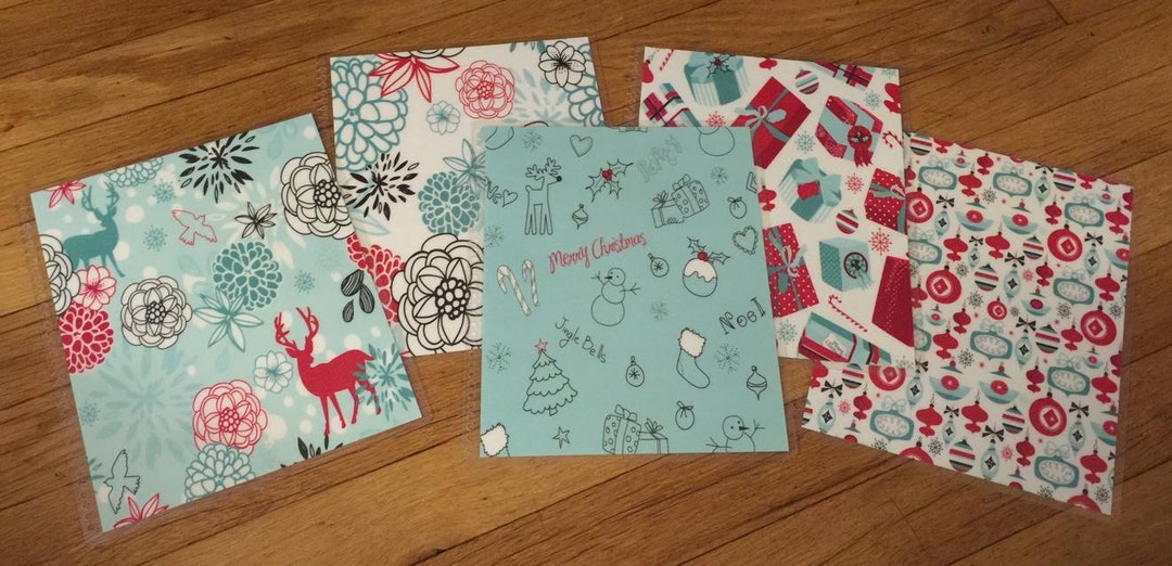 Front & Back Cover Set Christmas Reindeer Flowers Figurines Gifts ...