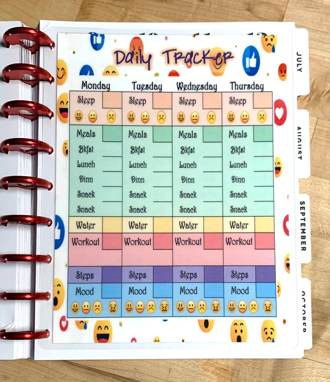 DASHBOARD -- Daily Tracker 4 Use W Classic/minihappy Planner/tul/erin ...