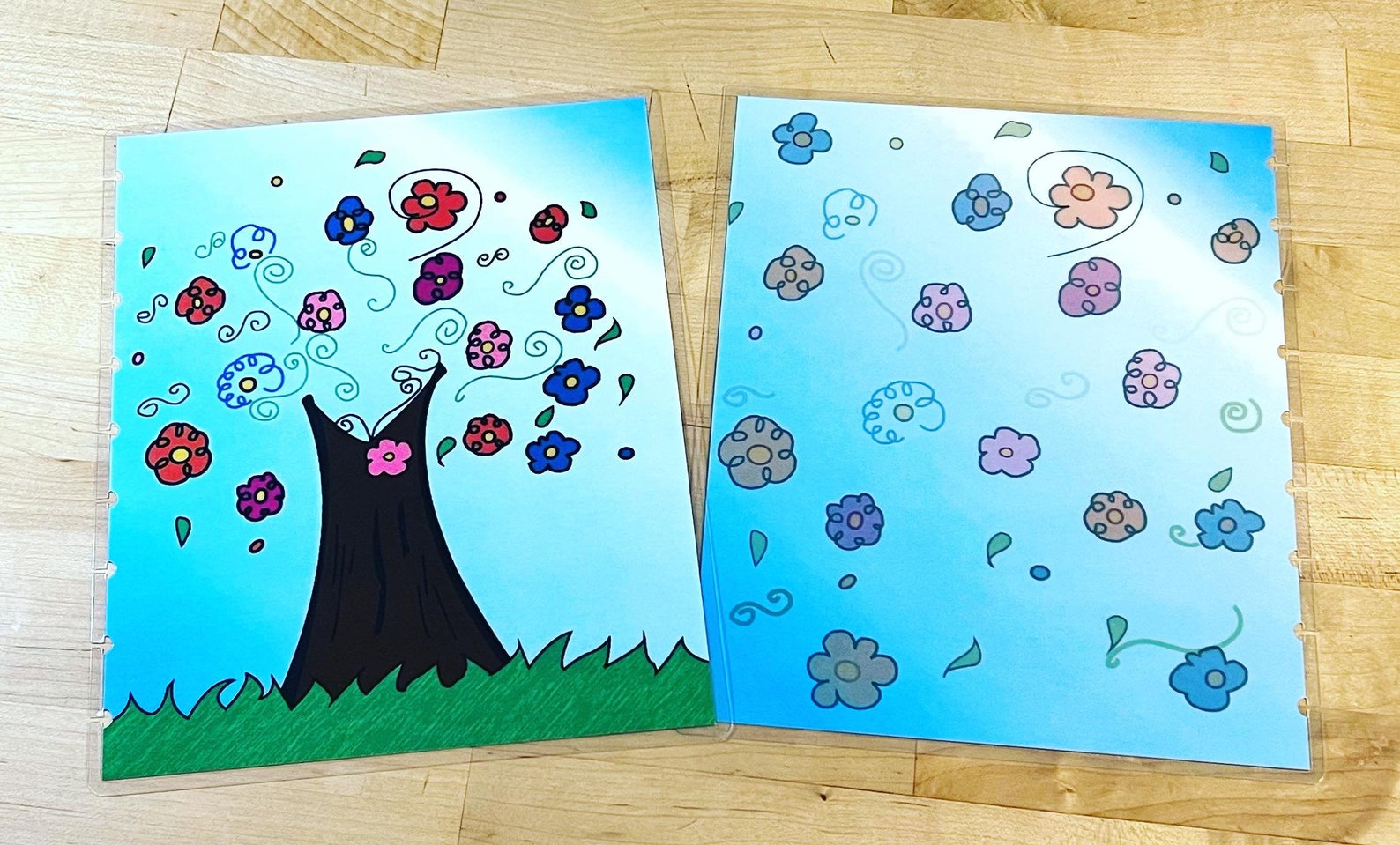 Front and Back Cover Set colorful Tree for Use With Classic - Etsy