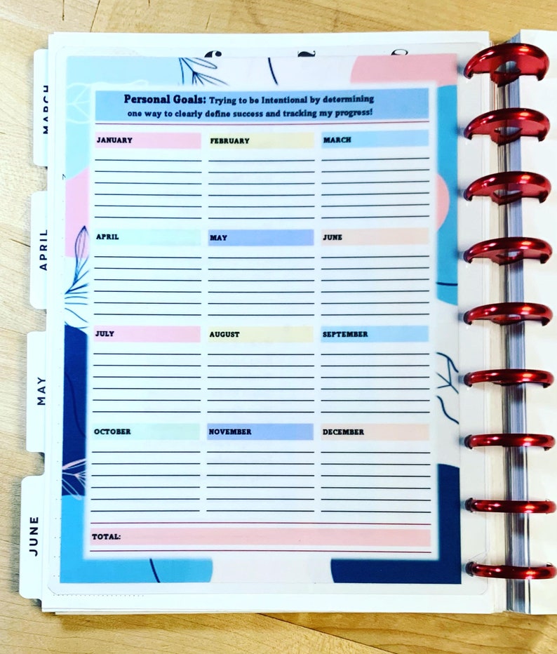 DASHBOARD Daily Habits Personal Goals for Use With Classic - Etsy