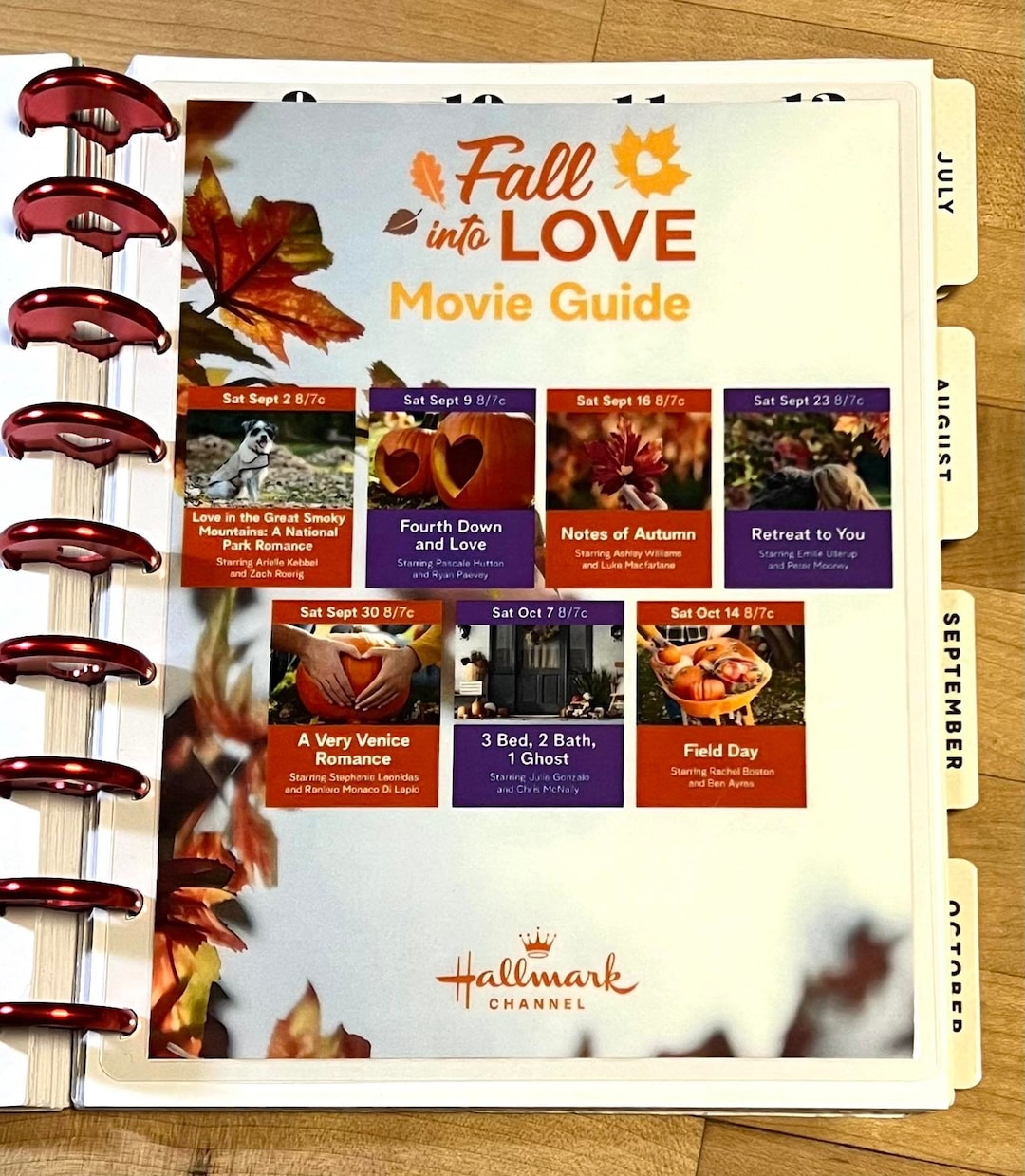 DASHBOARD Hallmark Fall Into Love Movie Guide/schedule 2023 for Use W ...