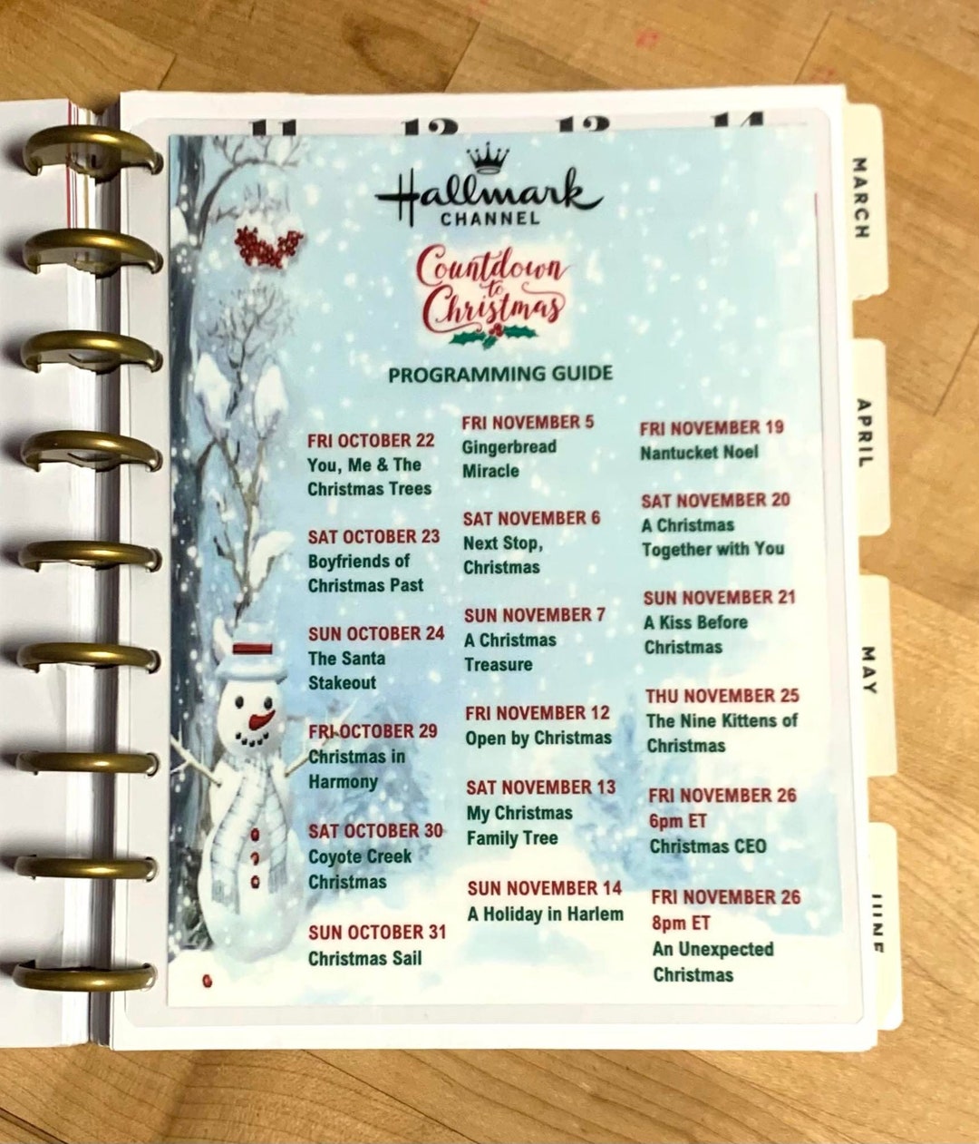 DASHBOARD Hallmark Countdown to Christmas Movie List 2021 for Use W ...