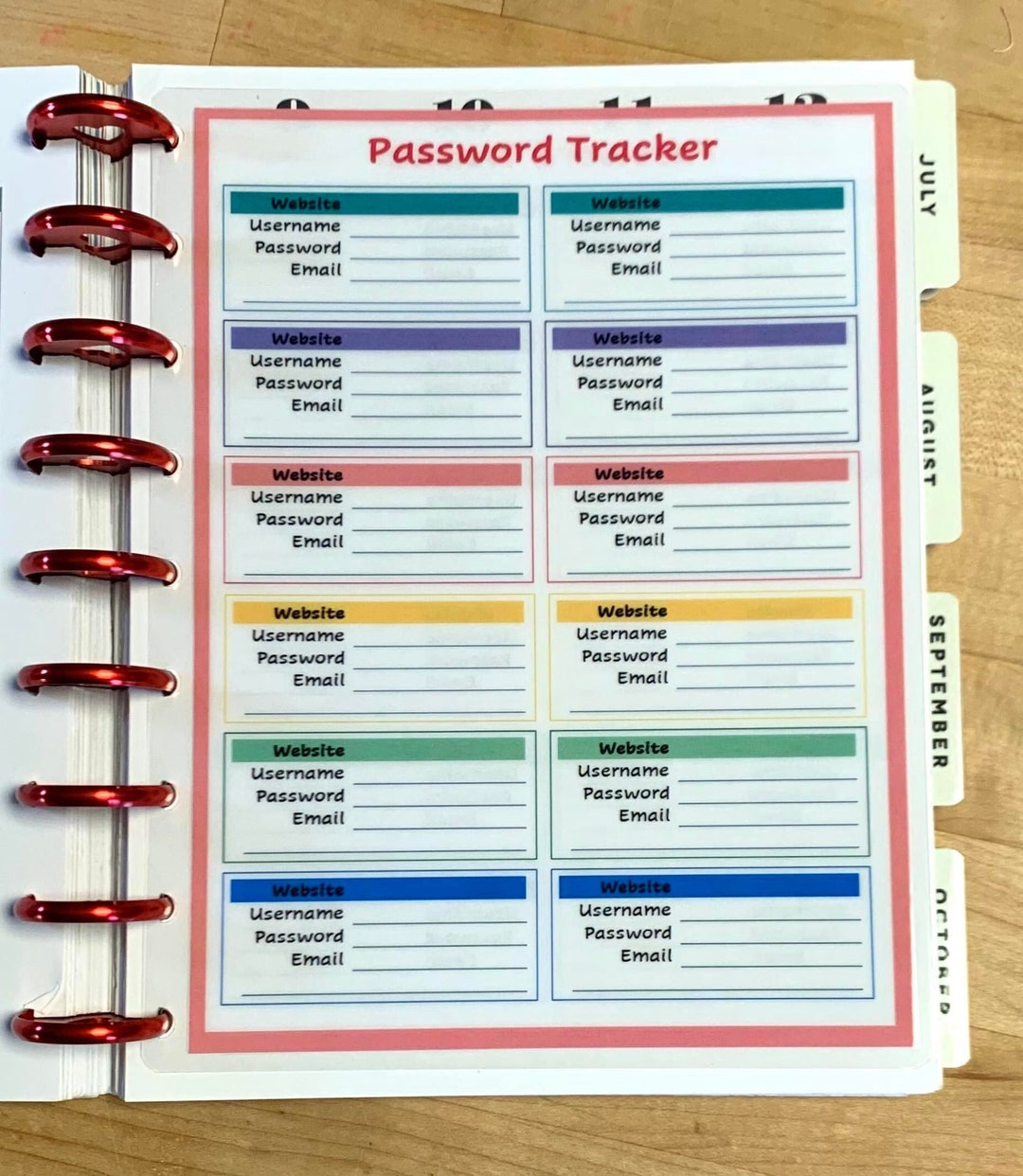 DASHBOARD - Password Organizer Tracker 4 Use W Classic/minihappy ...