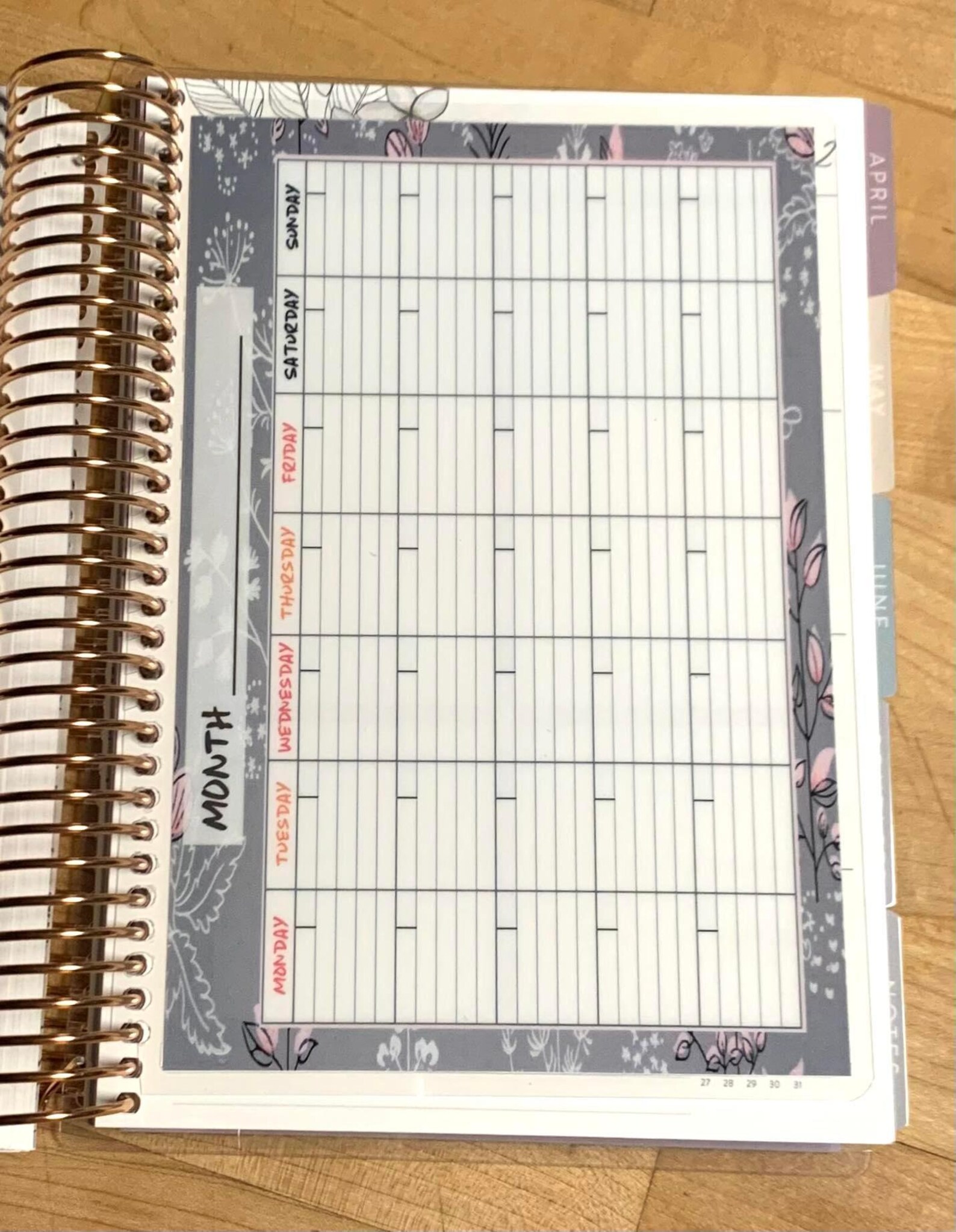 DASHBOARD Lined Month Calendar Undated 4 Use W Classic/minihappy ...
