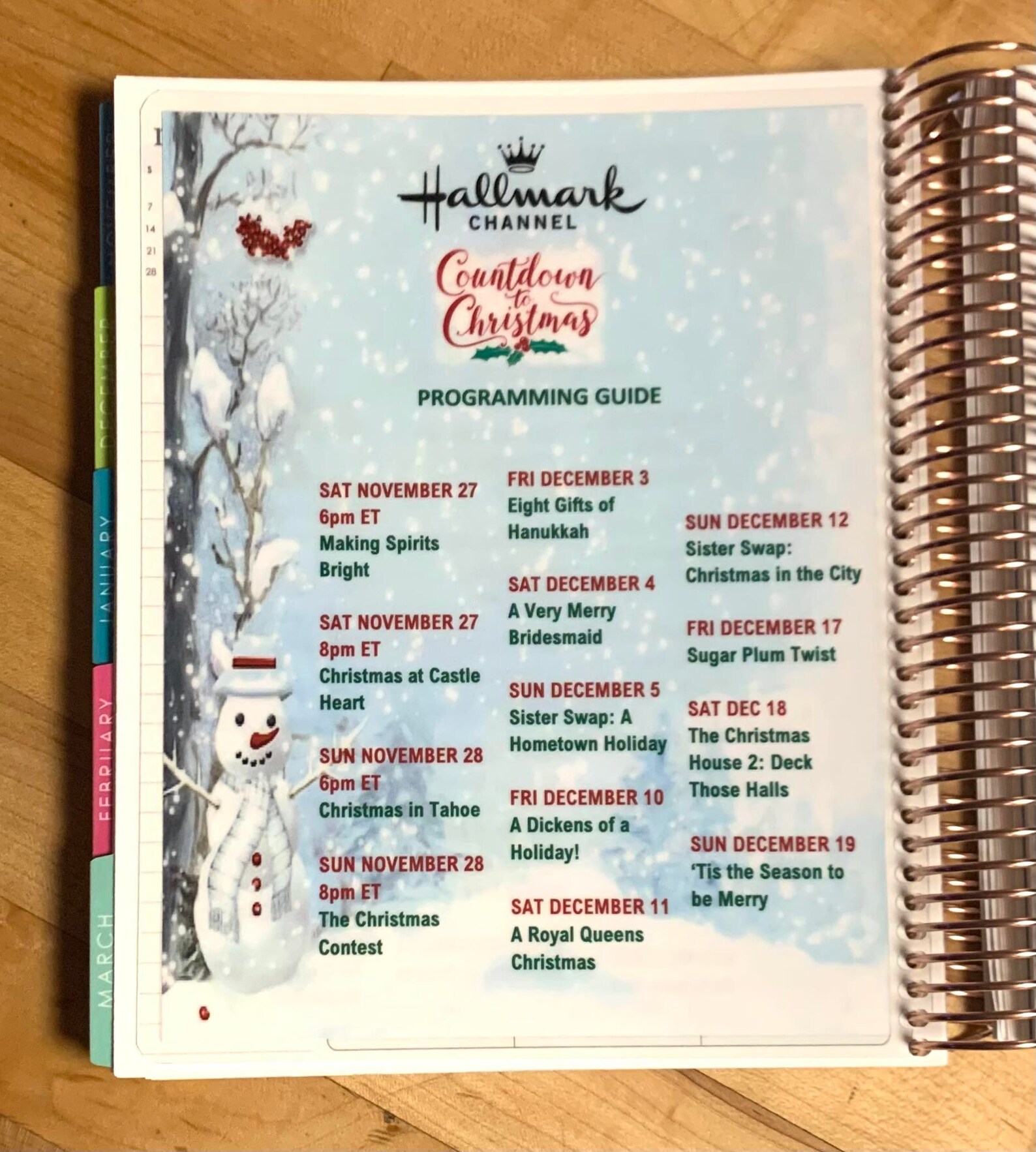 DASHBOARD Hallmark Countdown to Christmas Movie List 2021 for - Etsy